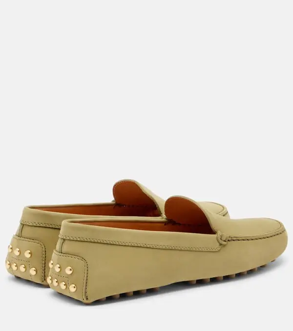 TOD'S Gommino Suede Driving Shoes - Green