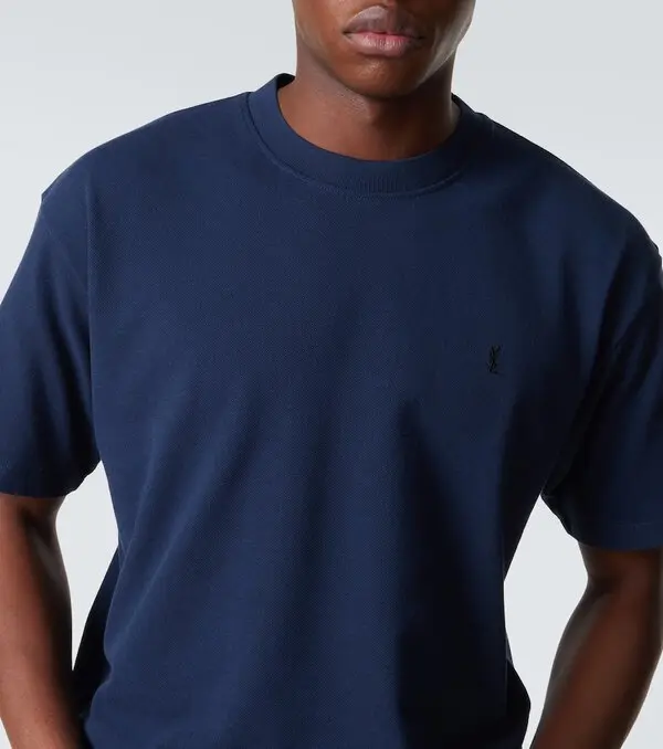 Saint Laurent Cotton-blend T-shirt - Blue