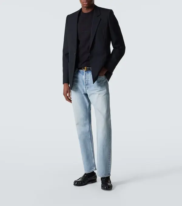 Saint Laurent Logo Cotton Jersey T-shirt - Black