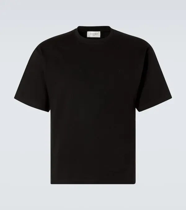 Saint Laurent Cropped Cotton Jersey T-shirt