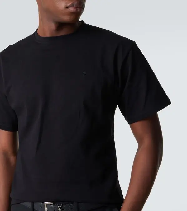 Saint Laurent Cropped Cotton Jersey T-shirt