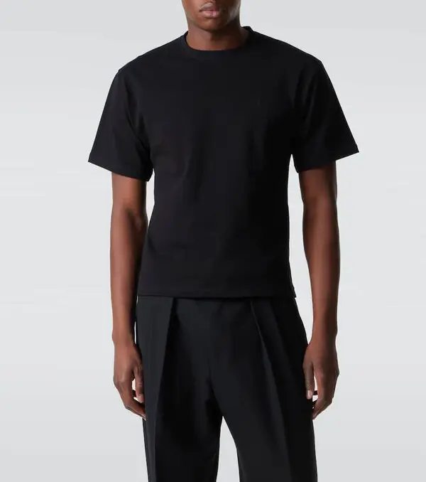 Saint Laurent Cropped Cotton Jersey T-shirt