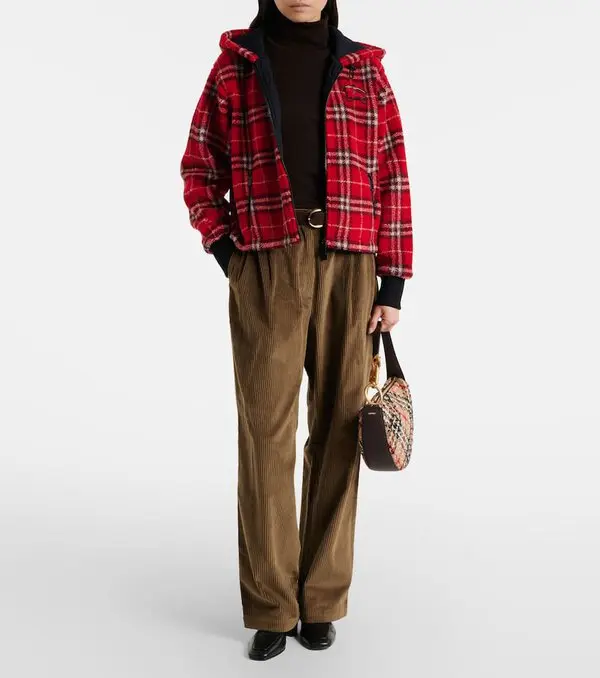 Burberry Check Hooded Wool-blend Jacket