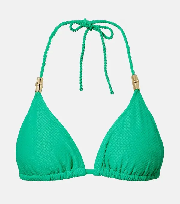Heidi Klein Embellished Bikini Top - Green