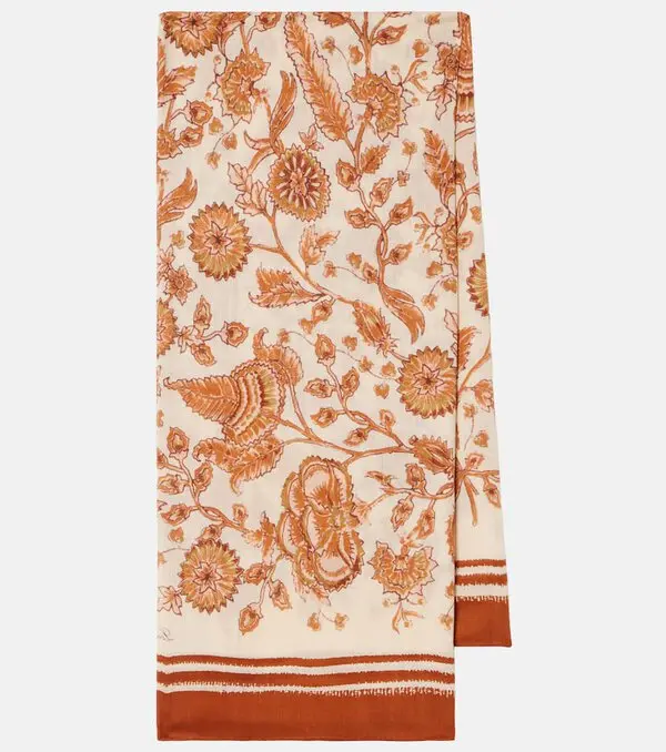 Loro Piana Floral Cashmere And Silk Scarf - Multicoloured