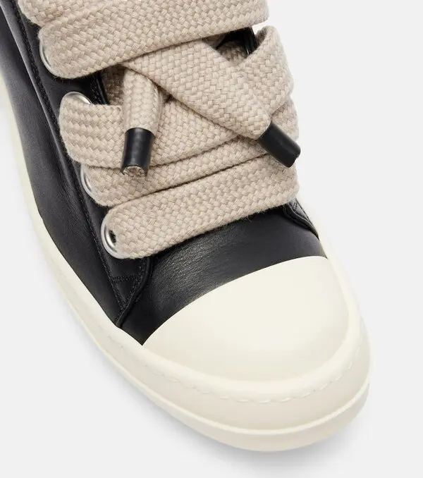 Rick Owens Jumbolace Leather Sneakers - Black