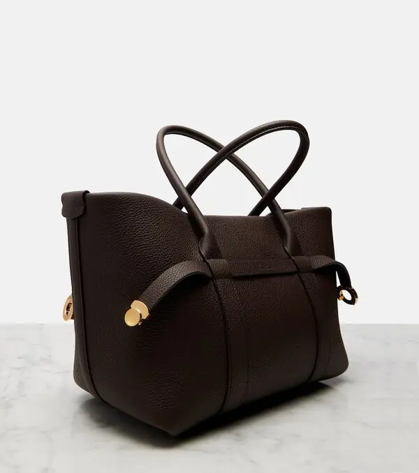 Loro Piana Ghiera Small Leather Shopper - Brown