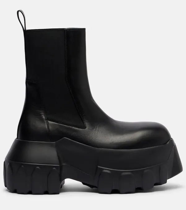 Rick Owens Beatle Mega Tractor Leather Chelsea Boots