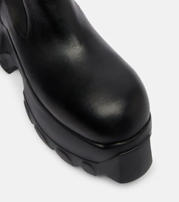 Rick Owens Beatle Mega Tractor Leather Chelsea Boots