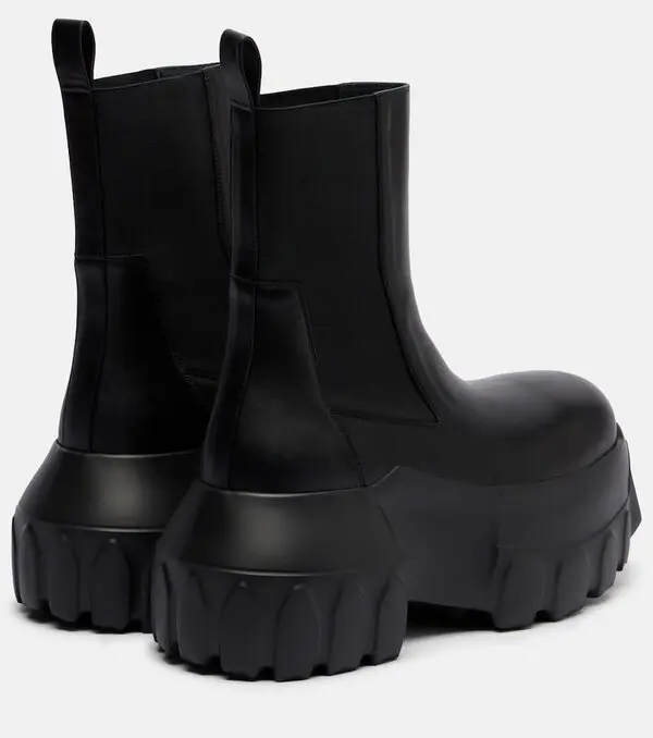 Rick Owens Beatle Mega Tractor Leather Chelsea Boots