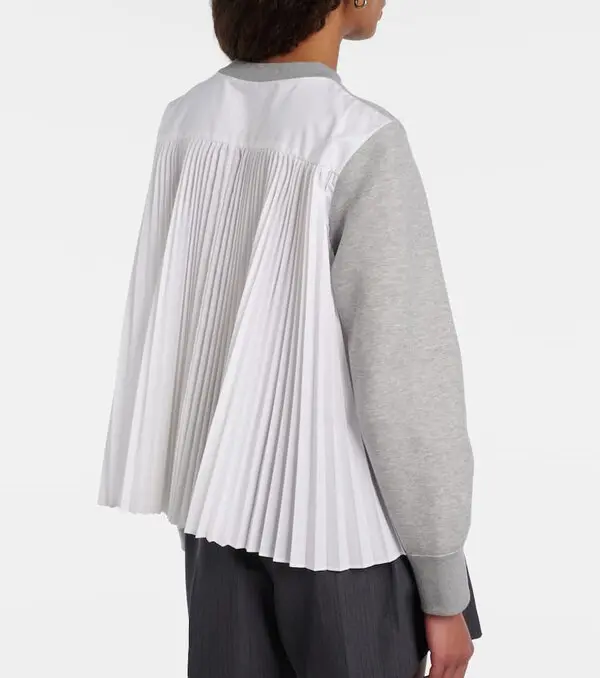 Sacai Cotton-blend Sweatshirt - Grey