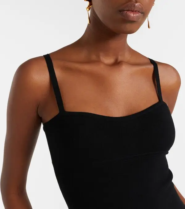Max Mara Epica Wool-blend Top - Black