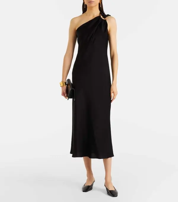Max Mara Entrata Satin Midi Dress