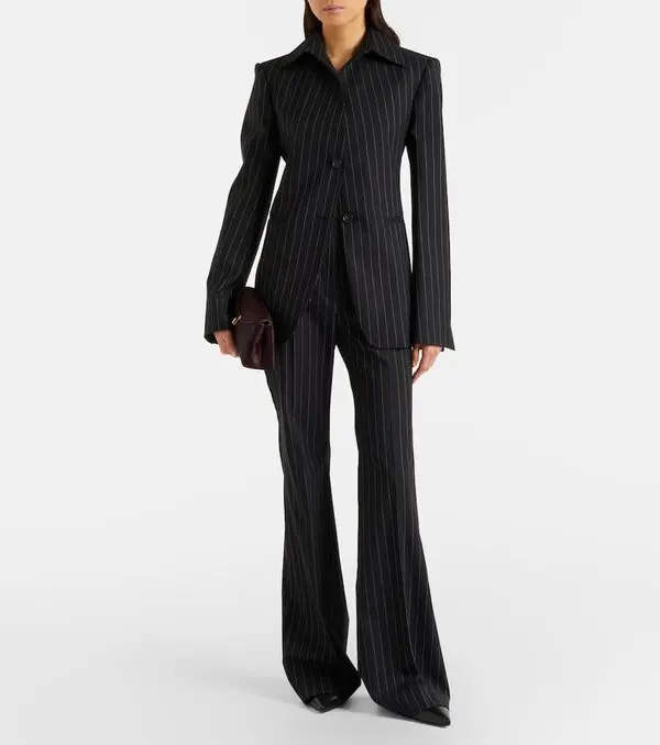 Sportmax Visino Wool-blend Gabardine Flared Pants