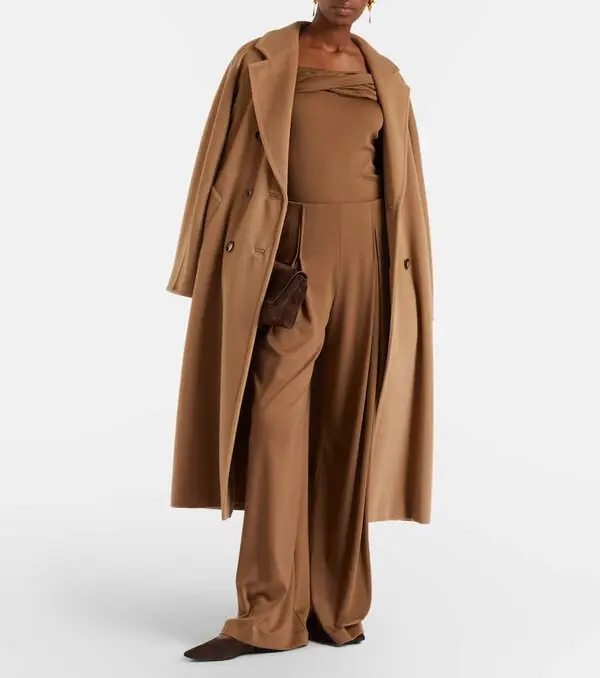 Max Mara Cocco Virgin Wool Wide-leg Pants - Brown
