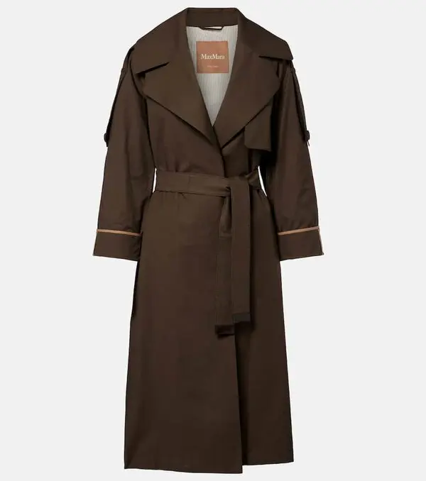 Max Mara The Cube Cotton-blend Twill Trench Coat - Green