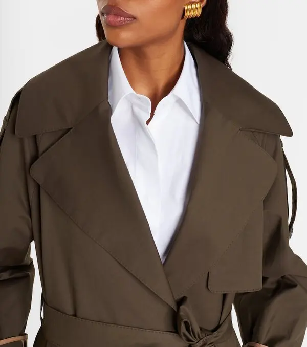Max Mara The Cube Cotton-blend Twill Trench Coat - Green
