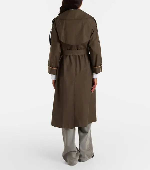 Max Mara The Cube Cotton-blend Twill Trench Coat - Green
