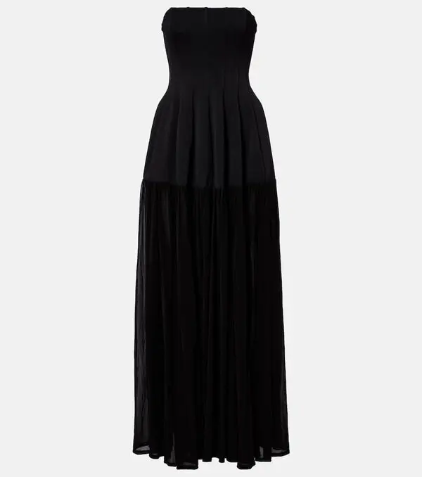 Simkhai Strapless Tulle Maxi Dress - Black
