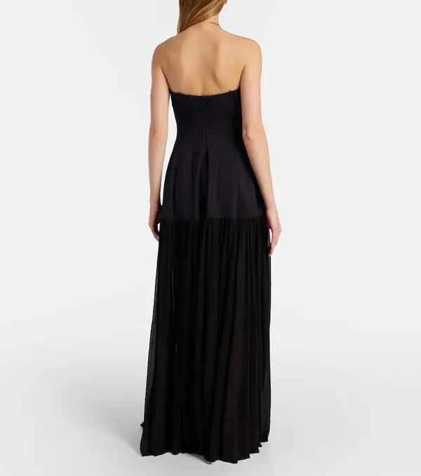 Simkhai Strapless Tulle Maxi Dress - Black