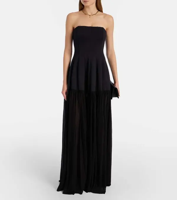 Simkhai Strapless Tulle Maxi Dress - Black