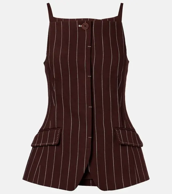 Simkhai Edie Striped Top - Brown