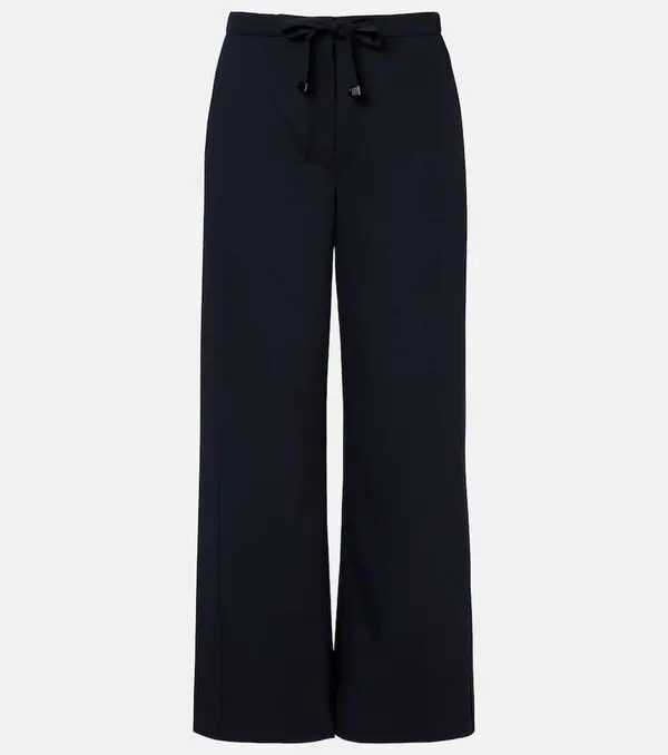 Max Mara Argenta Virgin Wool Wide-leg Pants - Blue