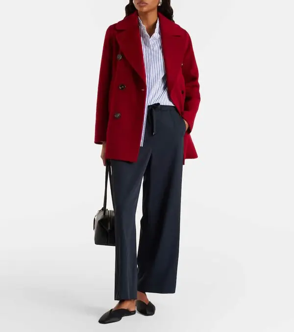 Max Mara Argenta Virgin Wool Wide-leg Pants - Blue