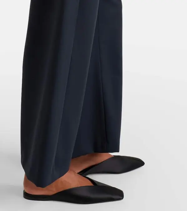 Max Mara Argenta Virgin Wool Wide-leg Pants - Blue