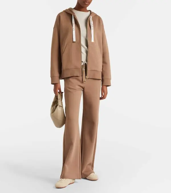 Max Mara Cotton-blend Straight-leg Trousers - Brown