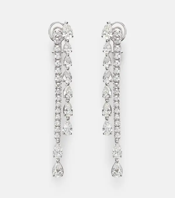 BUCHERER FINE JEWELLERY Diamond Twist 18kt White Gold Drop Earrings - Silver
