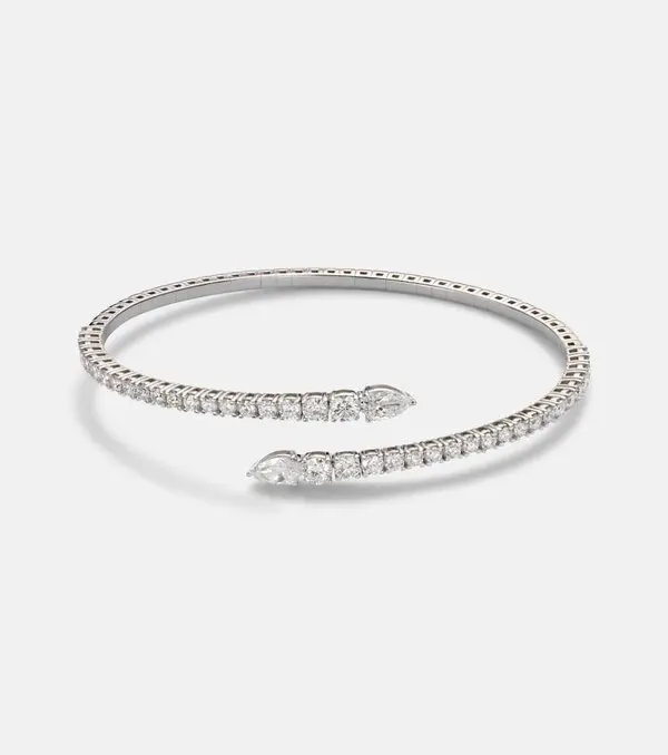 BUCHERER FINE JEWELLERY 18kt White Gold Diamond Bangle - Silver