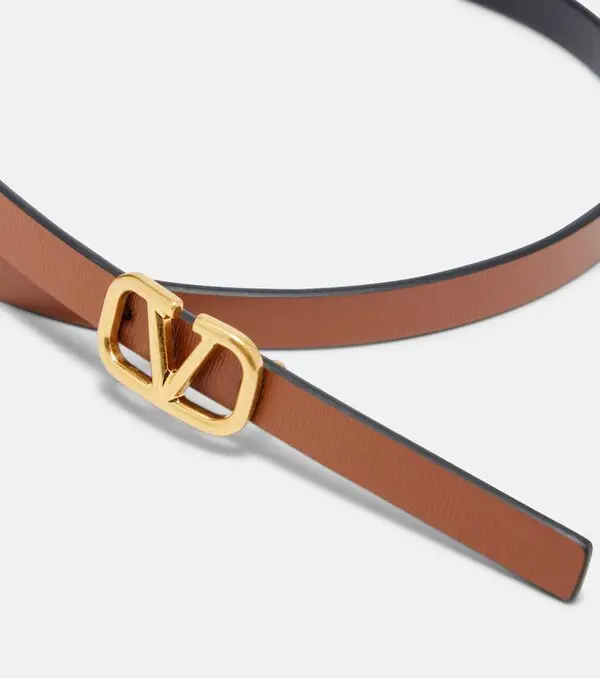 Valentino Garavani Vlogo Leather Belt - Brown