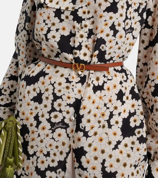 Valentino Garavani Vlogo Leather Belt - Brown