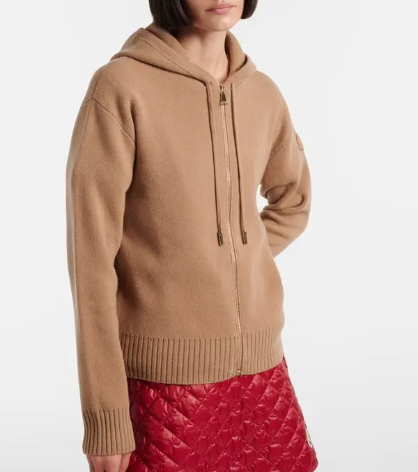 Moncler Wool And Cashmere Zip-up Cardigan