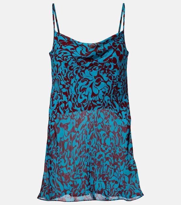Dries Van Noten Printed Cowl Neck Top