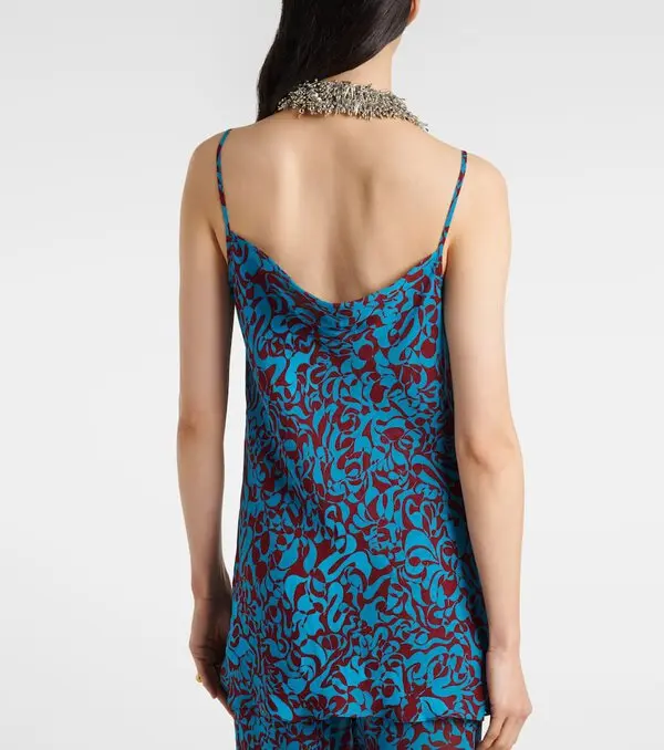 Dries Van Noten Printed Cowl Neck Top