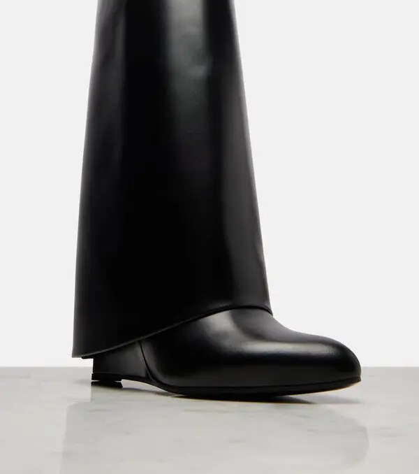 Givenchy Shark 95 Leather Knee-high Boots - Black
