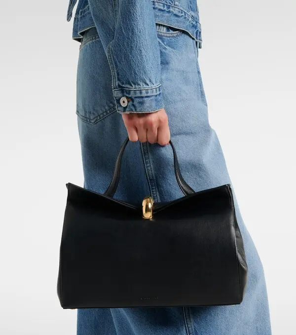 Jacquemus Valerie Medium Leather Top-handle Bag - Black
