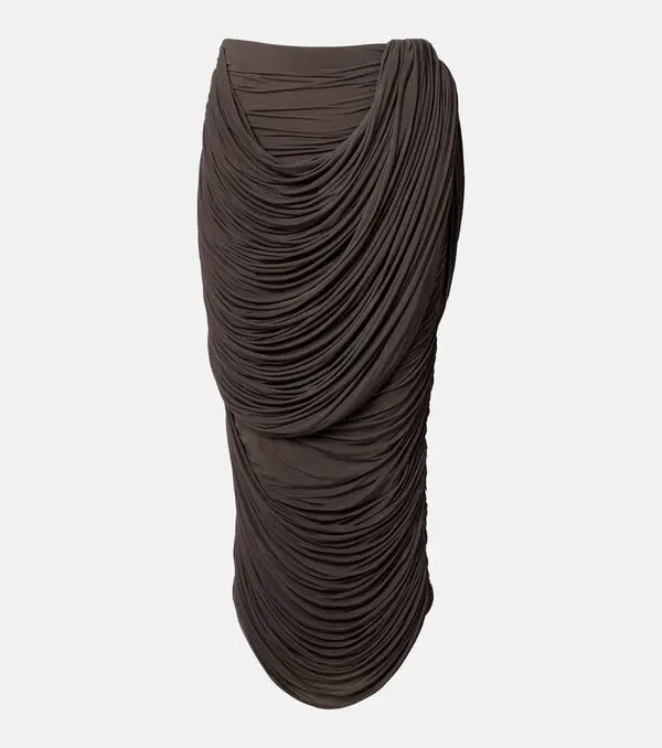 Magda Butrym Draped Jersey Midi Skirt