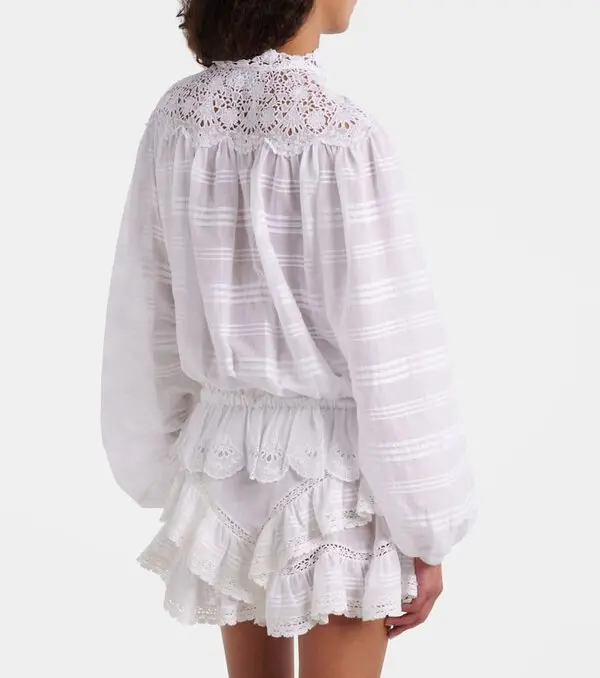 MARANT ETOILE Polly Lace And Cotton Blouse