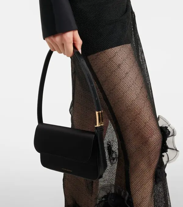Victoria Beckham Dorian Mini Leather-trimmed Shoulder Bag - Black