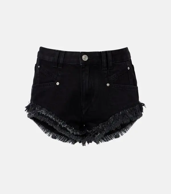 Isabel Marant Étoile Eneidala Faded Denim Shorts - Black
