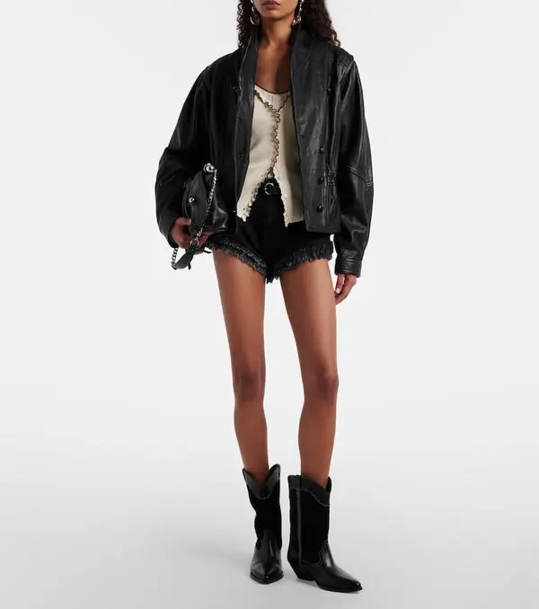 Isabel Marant Étoile Eneidala Faded Denim Shorts - Black