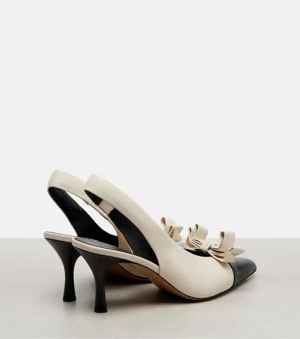 Chloé Alba 75 Bow-detail Leather Slingback Pumps
