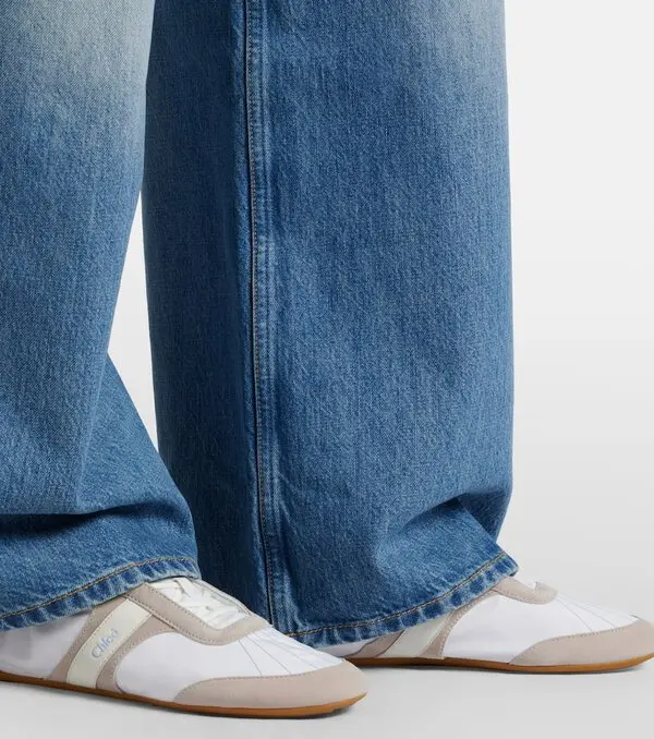 Chloé Kick Suede-trimmed Sneakers