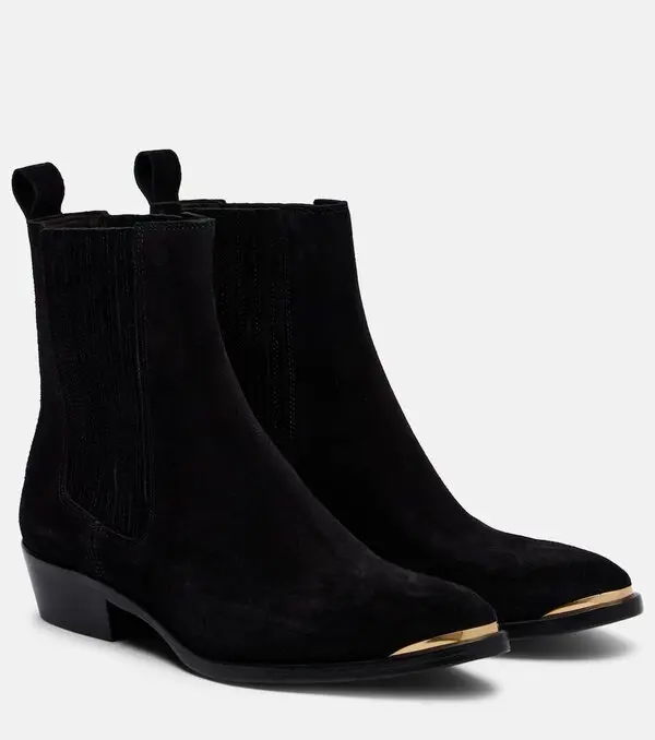 Isabel Marant Étoile Delano 35 Suede Ankle Boots - Black