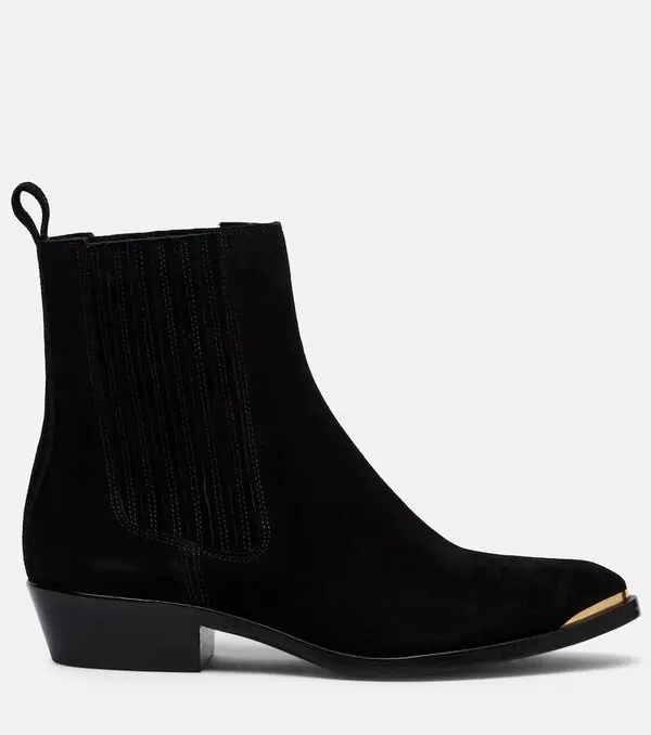 Isabel Marant Étoile Delano 35 Suede Ankle Boots - Black