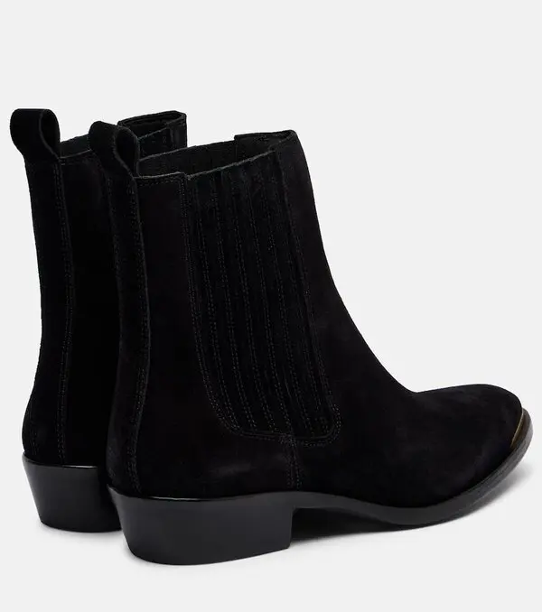Isabel Marant Étoile Delano 35 Suede Ankle Boots - Black