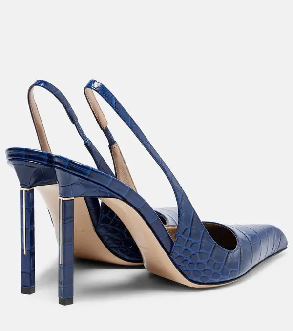TOM FORD 105 Croc-effect Leather Slingback Pumps